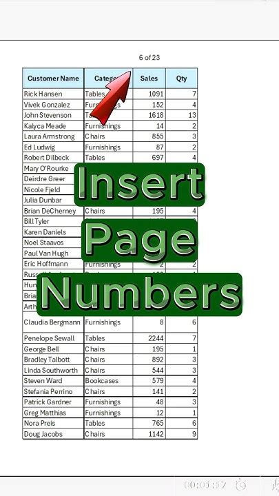 Insert Page Numbers In Excel Viralshorts Excelshorts Youtube