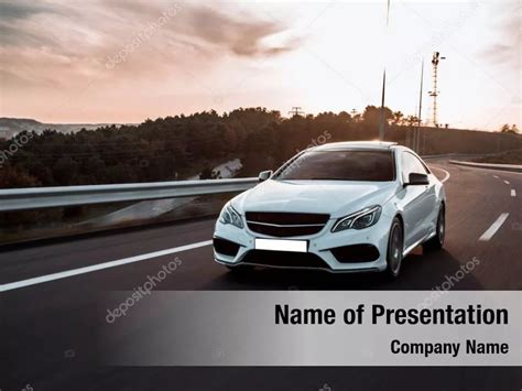 Class White Business Car Road Powerpoint Template Class White