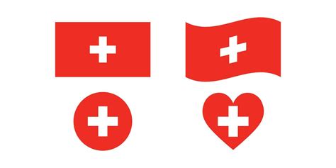 Variations Of The Swiss Flag Design A Rectangular Flag A Waving Flag