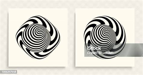 추상적 인 흑백 줄무늬 그림 3d 기하학적 디자인 광학 예술 왜곡 효과가 있는 벡터 그림입니다 최면에 대한 스톡 벡터 아트 및 기타 이미지 Istock