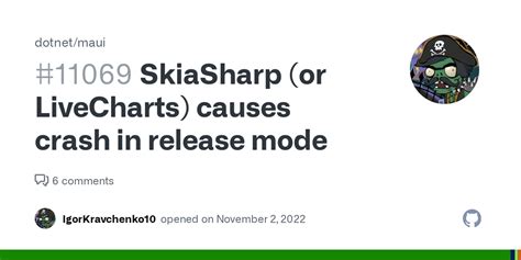 Skiasharp Or Livecharts Causes Crash In Release Mode · Issue 11069 · Dotnetmaui · Github