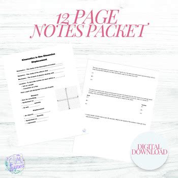 Physics Kinematics Notes Packet By CM Lessons TPT