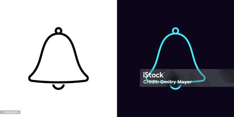 편집 가능한 획이 있는 윤곽선 벨 아이콘입니다 알림 벨 및 경고 소셜 미디어 알림 픽토그램 소셜 미디어 앱에 대한 벨 경고 달력에 대한 스톡 벡터 아트 및 기타 이미지
