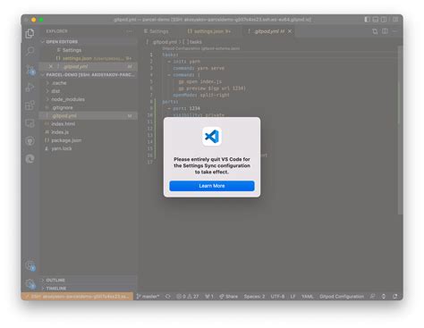 Vs Code Settings Sync Gitpod Docs