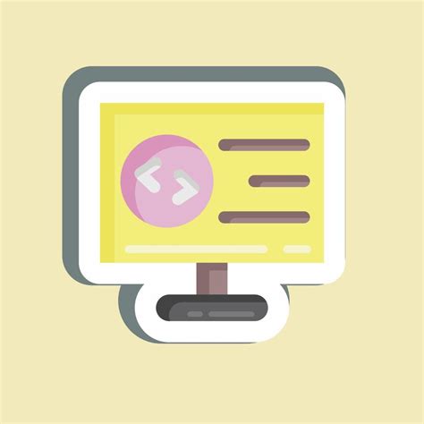 Sticker Computer Programming Suitable For Education Symbol Simple