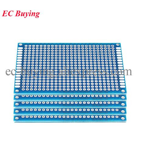 5ชิ้น5x7ซม ต้นแบบด้านคู่ pcb บอร์ดสีฟ้า5 7ซม แผงวงจรพิมพ์สากลทดลองแผง