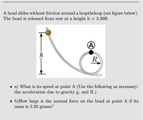 A Bead Slides Without Friction Around A Looptheloop See Figure Below The Bead Is Released From