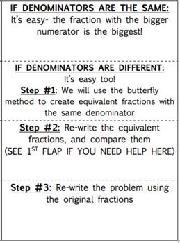 Comparing Fractions Ordering Fractions Interactive Notebook Foldable