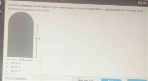 3449 Find The Perimeter Of The Figure If You Need To Use In Your Computation Approxim