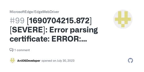 1690704215 872 SEVERE Error Parsing Certificate ERROR Failed