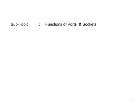 Ports And Sockets Ppt
