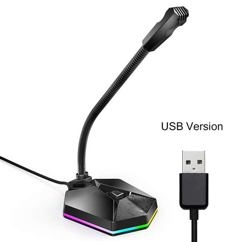 Computer USB Microphone RGB Light Emitting Flexibl Grandado