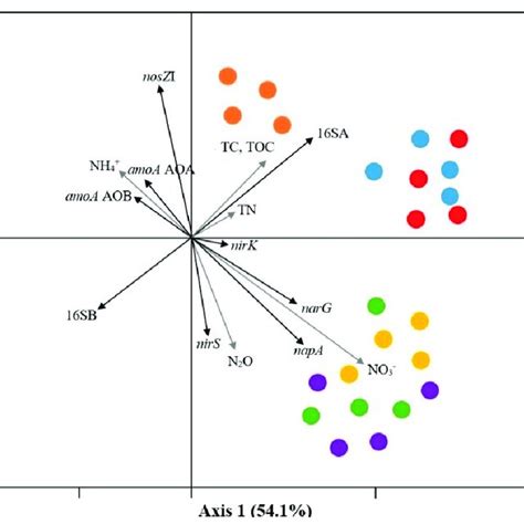 Redundancy Analysis Rda Triplot Including The Total Abundance Of The
