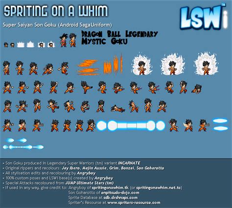 Goku Lswi Sprite Sheet