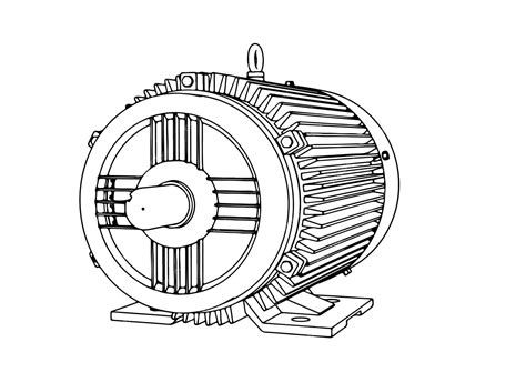 Premium Vector Electric Motor Sketch On White Background Vector