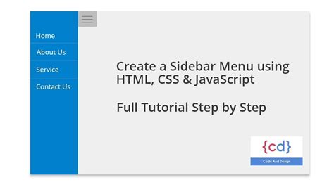 Create A Sidebar Menu Using HTML CSS JavaScript YouTube