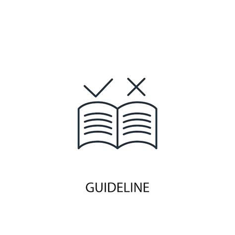 지침 개념 라인 아이콘입니다 간단한 요소 그림입니다 지침 개념 개요 기호 디자인입니다 웹 및 모바일 Uiux에 사용할 수