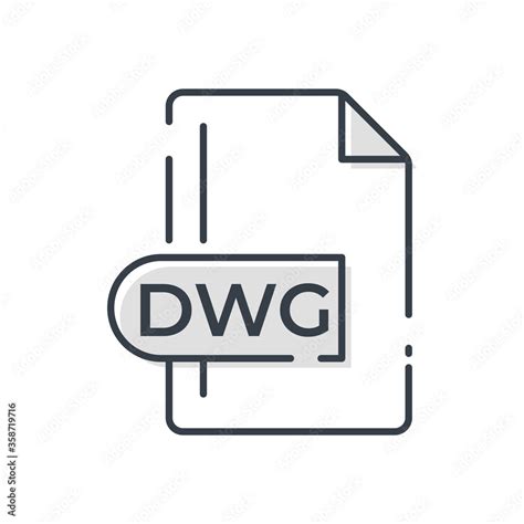 DWG File Format Icon DWG Extension Line Icon Stock Vector Adobe Stock