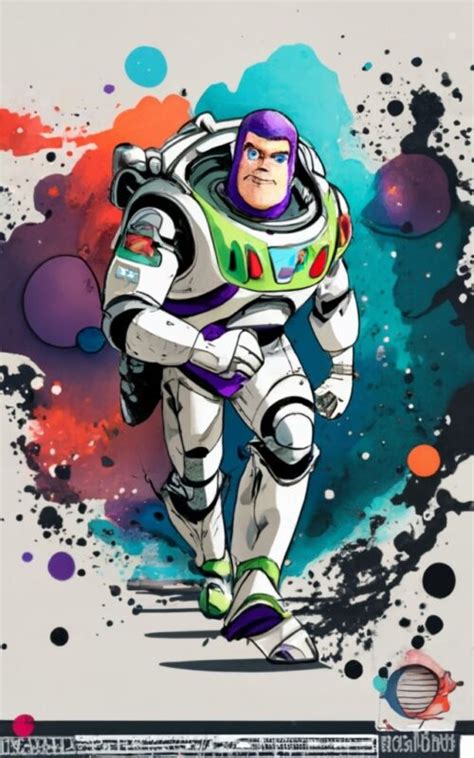 T Shirt Design Buzz Lightyear Watercolor Splash PNG File Buytshirtdesigns