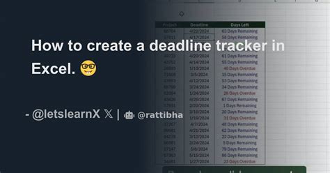 how to create a deadline tracker in excel 🤓 thread from power point and ms excel x