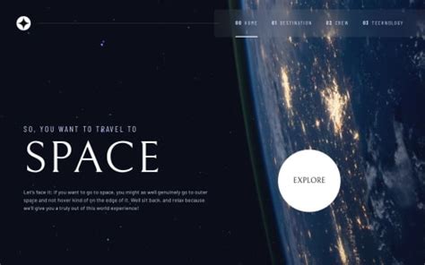 Frontend Mentor Responsive Space Tourism Website Using Html Css Js Coding Challenge Solution