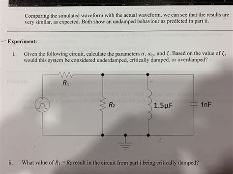 Solved Comparing The Simulated Waveform With The Actual