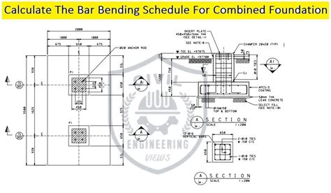 How To Calculate The Bar Bending Schedule For Combined Foundation