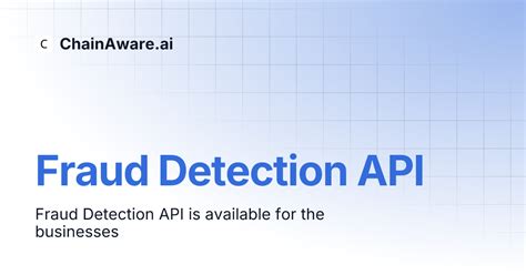 fraud detection api chainaware ai