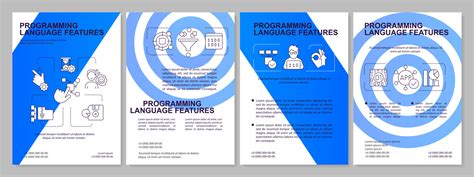Programming Language Features Blue Brochure Template 16090096 Vector