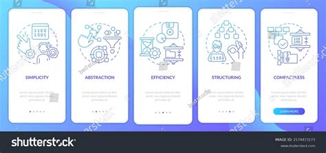 Features Programming Languages Blue Gradient Onboarding Stock Vector Royalty Free 2174473173