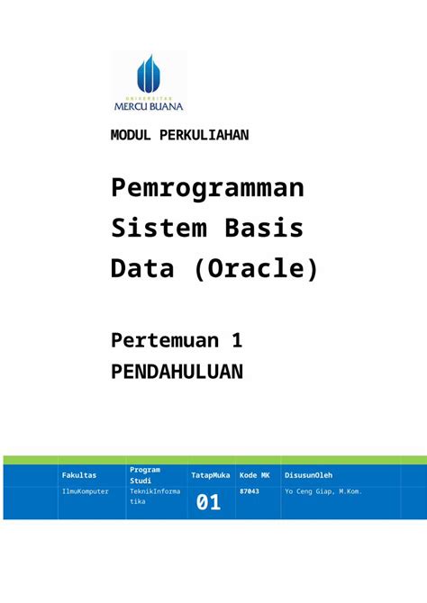 Doc Modul Pemrograman Sistem Basis Data Dan Sql Tm1 Dokumentips
