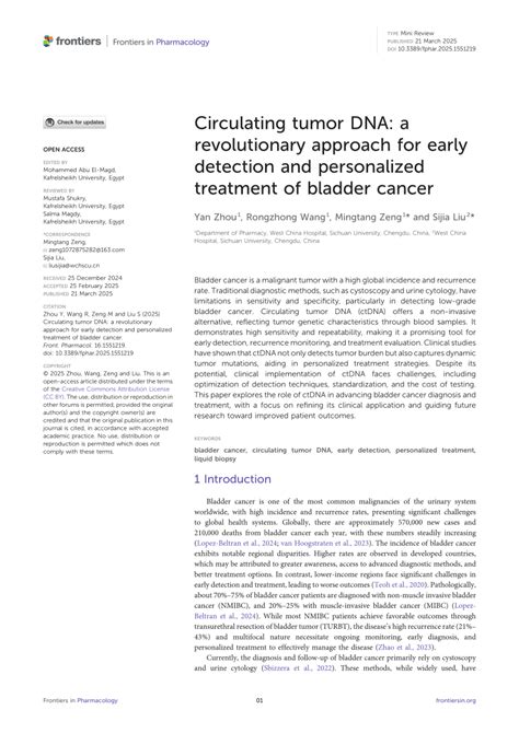 Pdf Circulating Tumor Dna A Revolutionary Approach For Early Detection And Personalized