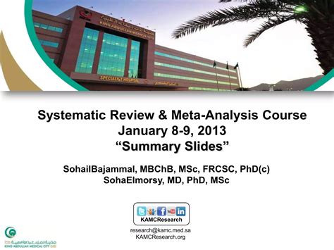 Systematic Review And Meta Analysis Course Summary Slides Ppt