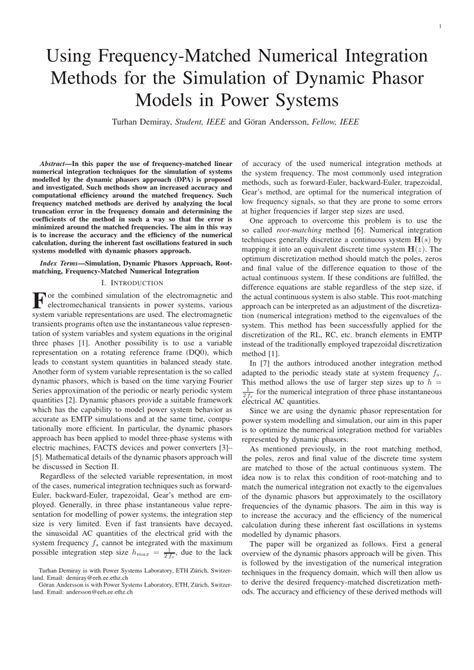 Pdf Using Frequency Matched Numerical Integration Methods For The