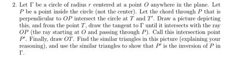 solved 2 let Γ be a circle of radius r centered at a point