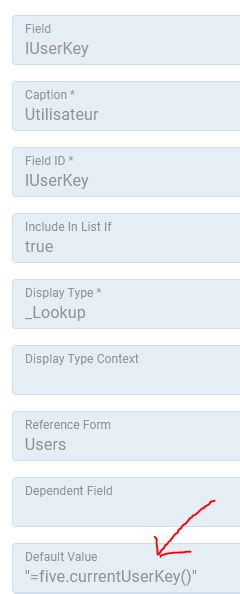 Can I Use Fivecurrentuserkey Function In A Form Field Default Value How Do I Five