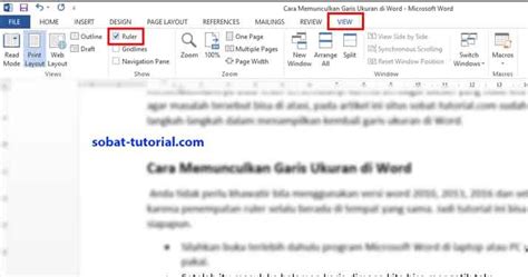 Cara Memunculkan Garis Ukuran Di Word Sobat Tutorial