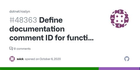define documentation comment id for function pointers · issue 48363 · dotnet roslyn · github