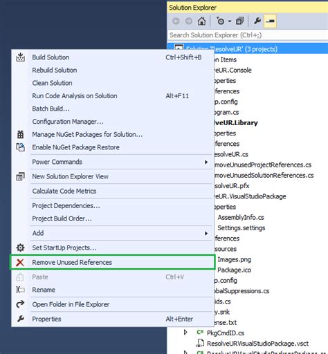 Resolveur Resolve Unused References Visual Studio Marketplace