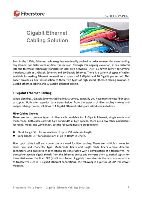 gigabit ethernet cabling solution pdf computer peripherals computing