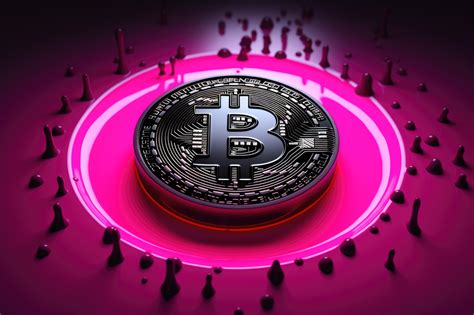 Cool Wallpapers Of Dark Bitcoin Logo On Pink Background Terrawalls