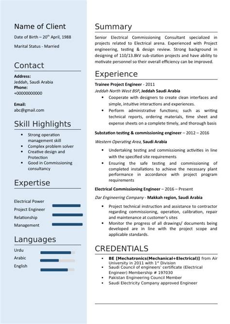 Electrical Engineers Resume And Experience Analysis