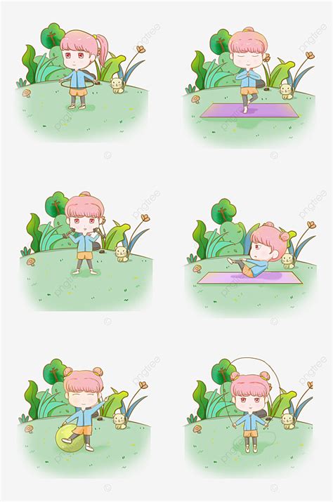 귀여운 일러스트 소녀 줄넘기 체중 운동 요가를 잃고 스포츠 체중 Png 일러스트 및 Psd 이미지 무료 다운로드 Pngtree