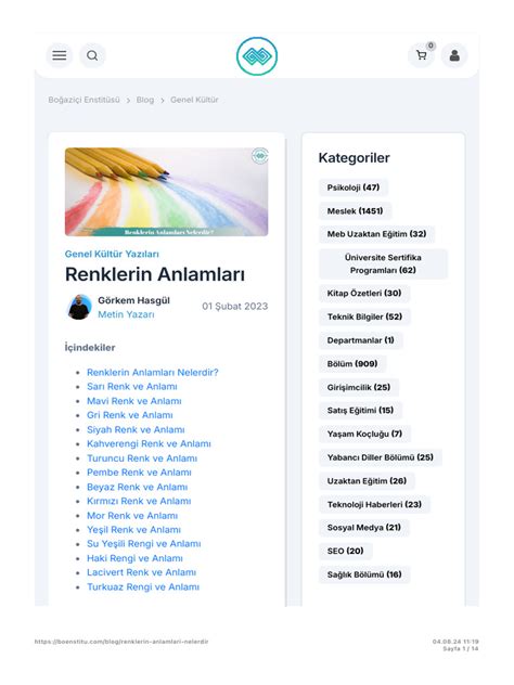 Renklerin Anlamları Pdf