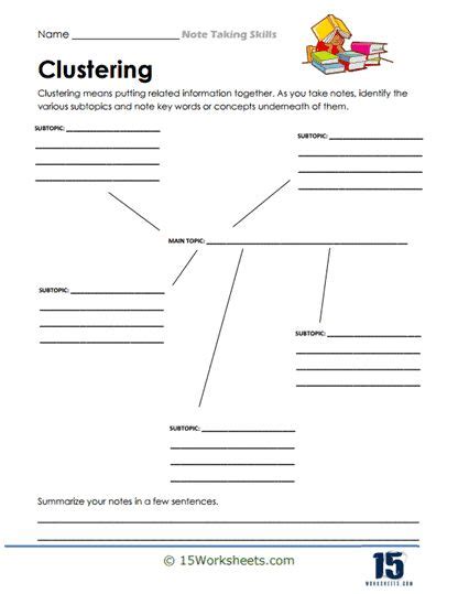 Clustering Technique Worksheet 15 Worksheets Note Taking Video Notes