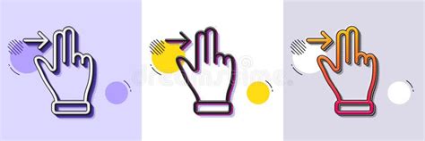 Touchscreen Gesture Line Icon Slide Right Arrow Sign Swipe Action