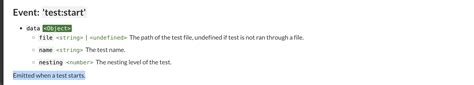 indicate when a test is started in test runner · issue 46727 · nodejs node · github