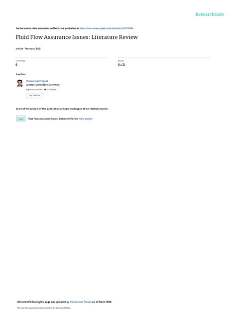 Fluid Flow Assurance Issues Literature Review Pdf Petroleum