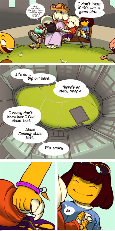 Safebooru Girl Boys Anadapta Androgynous Asriel Dreemurr Bench Bracelet Comic Computer