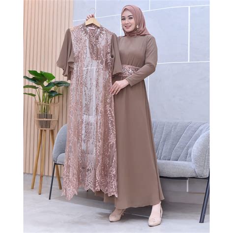 Jual New Colection Gamis Outer Azurah Gamis Pesta Outer Gamis Gamis Pesta Mewah Gamis